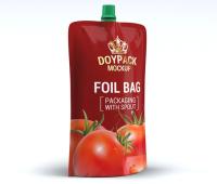 China Hot Filling Foil Tomato Ketchup Packaging Customized Heat Resistant Squeeze Pouch Bag for sale