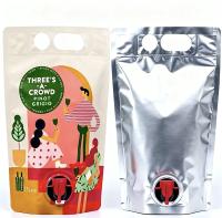 China 1L 5L Wine Stand Up Bags Food Grade Wine Packaging Suitable For Wine Apple Juice for sale