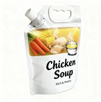 China 16 Ounce Soup Packaging Bags Soup Spout Pouch 500ml 1L 2L With Handle for sale