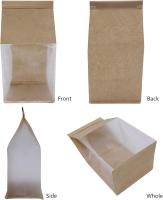 China Square Bottom Bread Packaging Bags Custom Bakery Bags With Window Resealable Tin Tie Tab Lock for sale