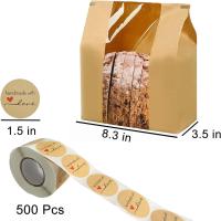 China Durable Bread Packaging Paper Bags Bakery Product Packaging Tear Resistant With Ties for sale