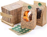China Durable Bread Packaging Paper Bags Bakery Product Packaging Tear Resistant With Ties for sale