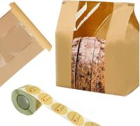 China Durable Bread Packaging Paper Bags Bakery Product Packaging Tear Resistant With Ties for sale