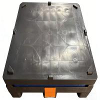 China 1000L Large HDPE Four-Way Forklift IBC Turnover Box Logistics With Lid Folding Plastic Pallet Box for sale