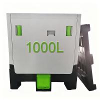 China 1000L Large HDPE Four-Way Forklift IBC Turnover Box Logistics With Lid Folding Plastic Pallet Box for sale