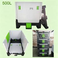 China Save 65% Storage Space 500KG 500L Food Grade PP Foldable IBC Container For Wine Juice for sale