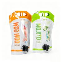 China 1L 3L 5L Reusable Juice Pouch Eco Friendly Wine Juice Pouch With Valve Tap for sale