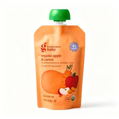 China Impact Resistant Stand Up Food Packaging Retort Spout Pouch For Baby for sale