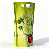 China 1.5L Premium Makrut Lime Juice Pouch with Tap - Reusable Stand-Up Juice Bag with Handle for Liquid Storage for sale