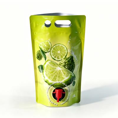 China 1.5L Premium Makrut Lime Juice Pouch with Tap - Reusable Stand-Up Juice Bag with Handle for Liquid Storage for sale
