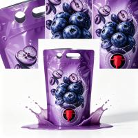 China Reusable Spout Juice Bag with Handle & Tap - Reusable Spout Pouch for Blueberry Juice & Beverages for sale