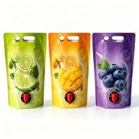 China Reusable Spout Juice Bag with Handle & Tap - Reusable Spout Pouch for Blueberry Juice & Beverages for sale