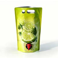 China Reusable Spout Juice Bag with Handle & Tap - Reusable Spout Pouch for Blueberry Juice & Beverages for sale