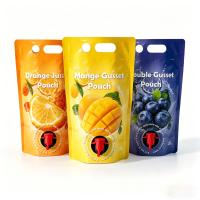 China 1.5L Double Gusset Stand-Up Juice Bag with Tap - Reusable Spout Pouch for Mango Juice & Beverages for sale