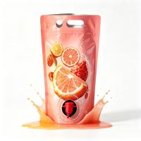 China 1.5L Food-Grade Double Gusset Pouch with Tap - Heavy-Duty Reusable Bag for Orange Juice, Drinks & More for sale