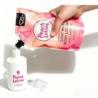 China 100ml Peach Scented Body Lotion Spout Pouch - Travel-Size Moisturizing Lotion Bag with Flip-Top Cap for sale