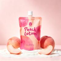 China 100ml Peach Scented Body Lotion Spout Pouch - Travel-Size Moisturizing Lotion Bag with Flip-Top Cap for sale