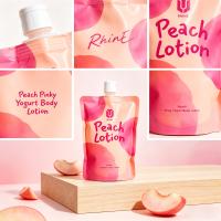 China 100ml Peach Scented Body Lotion Spout Pouch - Travel-Size Moisturizing Lotion Bag with Flip-Top Cap for sale
