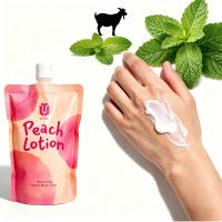 China 100ml Peach Scented Body Lotion Spout Pouch - Travel-Size Moisturizing Lotion Bag with Flip-Top Cap for sale