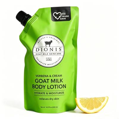 China 500ml Matte Goat Milk Body Lotion Refill Pouch - Leak-Proof Spout Bag for Skincare Refill & Storage for sale