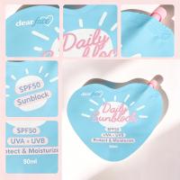 China 50ml Heart-Shaped Matte Sunscreen Spout Pouch - Cute Refillable Cosmetic Bag for SPF Skincare for sale