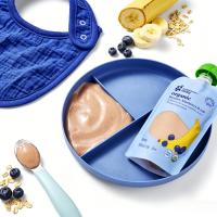 China 4oz Clear Window Baby Food Spout Pouch for 8+ Months - Reusable Organic Baby Food Squeeze Bag for sale