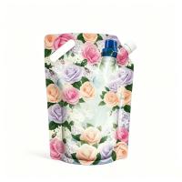China 2L Lilac & Flower Scent Liquid Laundry Detergent Pouch - Leak-Proof Spout Stand-Up Fabric Wash Bag for sale