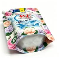 China 2L Lilac & Flower Scent Liquid Laundry Detergent Pouch - Leak-Proof Spout Stand-Up Fabric Wash Bag for sale