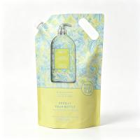 China 2L Floral Scent Laundry Detergent Refill Pouch with Handle - 3x Refill Bottle Capacity Leak-Proof Spout Stand-Up Bag for sale