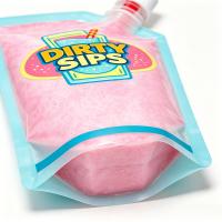 China 500ml Leak-Proof Icee/Slushy Smoothie Spout Pouch - BPA-Free Clear Pink Disposable Drink Pouch with Spout for sale