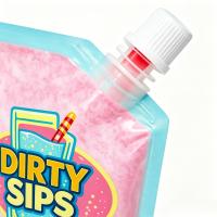 China 500ml Leak-Proof Icee/Slushy Smoothie Spout Pouch - BPA-Free Clear Pink Disposable Drink Pouch with Spout for sale