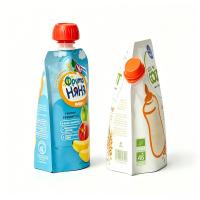 China 6+ Months Baby Fruit Puree Spout Pouch - Leak-Proof BPA-Free Apple Pear Banana Peach Blend Stand-Up Spout Bag for sale