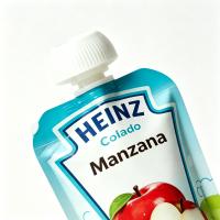 China 110g Apple Puree Spout Pouch with Mushroom Cap - Glossy Baby Food Bag for 6+ Months for sale