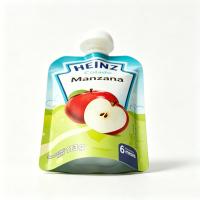China 110g Apple Puree Spout Pouch with Mushroom Cap - Glossy Baby Food Bag for 6+ Months for sale