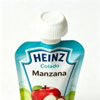 China 110g Apple Puree Spout Pouch with Mushroom Cap - Glossy Baby Food Bag for 6+ Months for sale