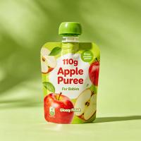 China 110g Glossy Baby Food Spout Pouch with Mushroom Cap - Leak-Proof BPA-Free Apple Puree Stand-Up Bag for sale