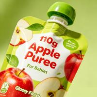 China 110g Glossy Baby Food Spout Pouch with Mushroom Cap - Leak-Proof BPA-Free Apple Puree Stand-Up Bag for sale