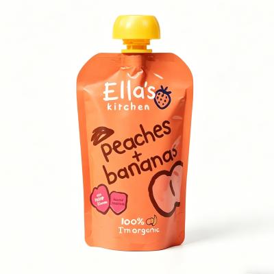 China Custom Logo & Cap Color Baby Food Spout Pouch - Leak-Proof BPA-Free Organic Fruit Puree Stand-Up Bag for sale