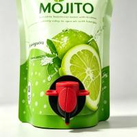 China 2L Mojito Wine Bag with Tap & Handle - Leak-Proof Stand-Up Spout Pouch for Cocktails & Bulk Beverages for sale