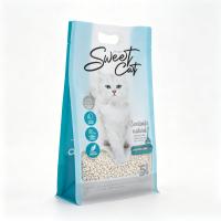China 5L Bentonite Cat Litter Flat Bottom Bag with Clear Window & Handle - Heavy-Duty Stand-Up Pouch for Pet Litter for sale