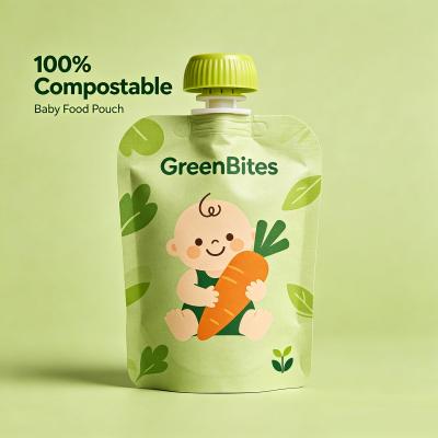 China Premium Sustainable Baby Food Packaging - 100% Compostable Spout Pouch for Eco-Conscious Brands for sale