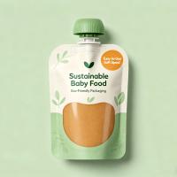 China Eco-Friendly Baby Food Pouch with Clear Window - 100% Compostable Sustainable Spout Packaging for Organic Purees for sale