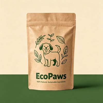 China Plastic-Free Paper Pet Food Bag - 100% Compostable Stand-Up Pouch for Natural Dog Treats & Kibble for sale