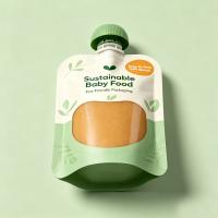 China Eco-Friendly Baby Food Pouch with Clear Window - 100% Compostable Sustainable Spout Packaging for Organic Purees for sale