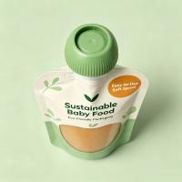 China Eco-Friendly Baby Food Pouch with Clear Window - 100% Compostable Sustainable Spout Packaging for Organic Purees for sale