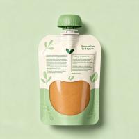China Eco-Friendly Baby Food Pouch with Clear Window - 100% Compostable Sustainable Spout Packaging for Organic Purees for sale
