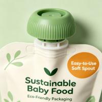 China Eco-Friendly Baby Food Pouch with Clear Window - 100% Compostable Sustainable Spout Packaging for Organic Purees for sale