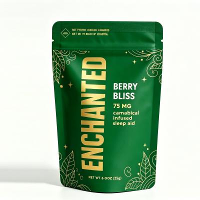 China Custom Printed Matte Stand-Up Pouch (Doypack) - Gold Foil Zipper Bag for Sleep Aids & Herbal Infused Goods for sale