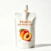 China Matte White Central Spout Pouch for Peach Juice Sea Moss Gel - Leak-Proof Stand-Up Food Bag for sale