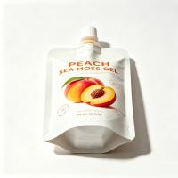China Matte White Central Spout Pouch for Peach Juice Sea Moss Gel - Leak-Proof Stand-Up Food Bag for sale